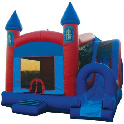China Popular Blue Kids Party Bouncer Slide Combo With Pool And Landing for sale