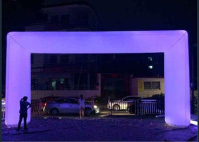 China Large Inflatable Advertising Products Quadrate Purple Inflatable Led Light Arch for sale