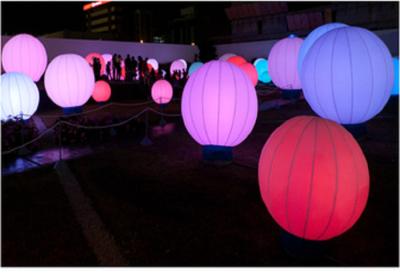 China Event Inflatable Advertising Products , Led Lighted Colorful Inflatable Ground Ball for sale