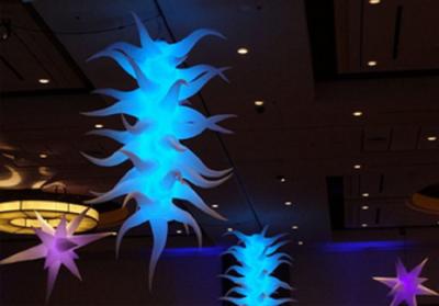 China Inflatable Led Advertising Displays 11ft Tall Celling Led Lighting Agave Plant Organic Shape for sale