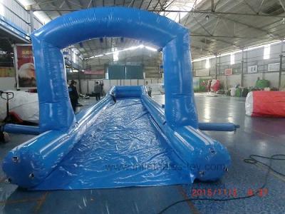 China Comercial Blue City Street Event Giant Inflatable Water Slide With Singel Lane for sale