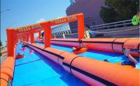 China Orange 1000 Ft Giant Inflatable Water Slide With Double - Tripple Stitch for sale