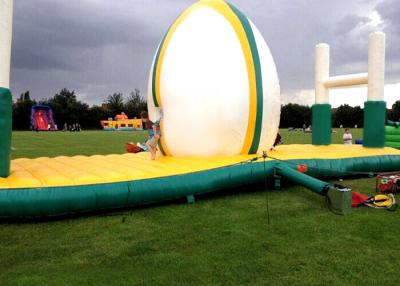China PVC Tarpaulin Inflatable Interactive Games Green And White Color 10.07x3.7m for sale