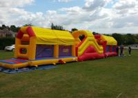 China Amazing 75ft Massive Bouncy Castles Obstacle Course In Challenge Games for sale