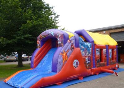 China 2 Part Assault Course Hero Inflatable Bouncy Obstacle Course Games Summer for sale