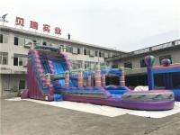 China Purple Tropical Jungle Inflatable Water Slides Commercial Grade for sale
