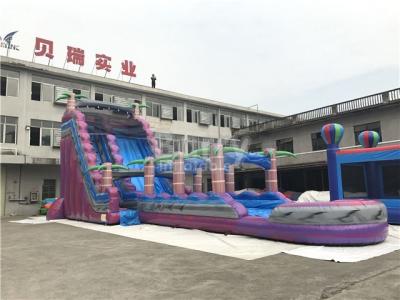 China Purple Tropical Jungle Inflatable Water Slides Commercial Grade for sale