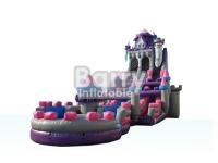 China BSCI Princess Castle Inflatable Water Slides Purple Pink Gray Color for sale