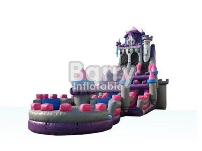 China BSCI Princess Castle Inflatable Water Slides Purple Pink Gray Color for sale