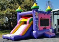 China Purple Castle Princess 4 In 1 Combo Bounce House Water Slide Combo Popular for sale