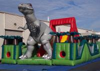 China Amazing Jurassic Survivor Dinosaur Inflatable Obstacle Course , Toddler Obstacle Course for sale