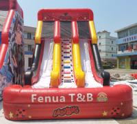 China PVC Tarpaulin Beetles Girl Inflatable Water Slides Double Lanes With Pool for sale