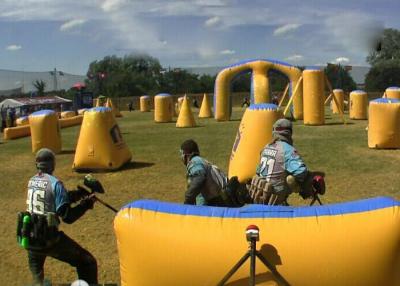China 0.9mm Inflatable Triangle Bunkers Paintball , Outdoor Game Bunker Field For Play for sale