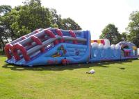China Long Giant Outdoor Event Adult Kids Inflatable Obstacle Course With 0.55MM PVC for sale