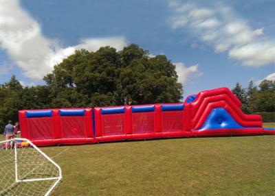 China Outdoor Games 0.55mm PVC Red Giant Assault Courses Inflatable Bouncy Obstacle Course for sale