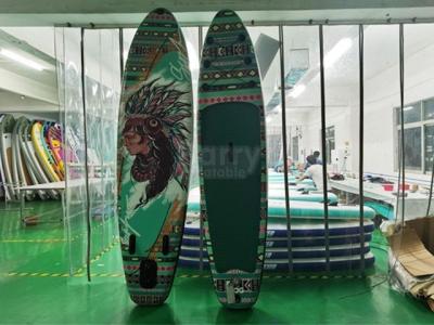 China Single Layer 28 lbs Inflatable Stand Up Paddle Boards Green Mix for sale