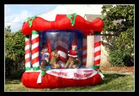China Red Christmas Inflatable Warehouse Bouncer Amazing Kids Party Bounce Houses for sale