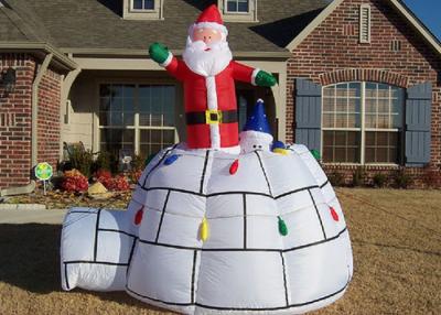 China Christmas Decorations Advertising Inflatables Big Red Santa Claus And Tent for sale