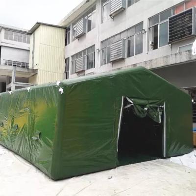 China Professional Pvc Tarpaulin Green Inflatable Tent Shelter With Screen Printing for sale