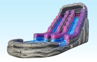 China 19Ft Purple Inflatable Water Slides Summer Splash With Logo Printing for sale