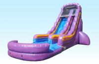 China Teenager 22ft Purple Paradise Inflatable Water Slides With Pool For Backyard Party for sale