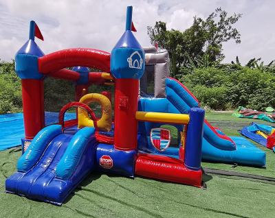 China Children Outdoor Bouncy Castle Obstacle Jump Inflatable Bounce House With Slide for sale