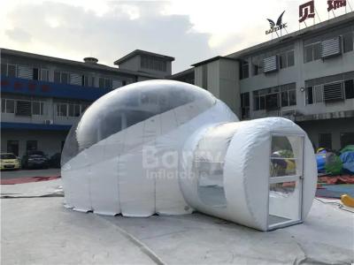 China Hotel Bathroom Inflatable Clear Dome Bubble Tent 2 Room Single Tunnel House for sale