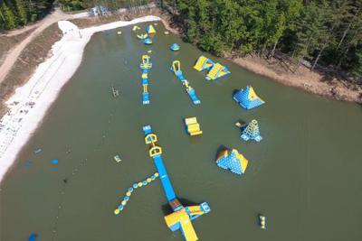 China Logo Printing Customized Inflatable Water Sport / Aquapark For Lake PVC Tarpaulin for sale