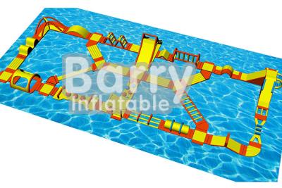 China Water Games Inflatable Floating Obstacle Course With 0.9mm Plato PVC Tarpaulin for sale