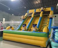 China 0.55mm PVC Water Slide Jumping Castle Inflatable Double Slides 8mL*6mW*6mH for sale