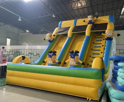 China 0.55mm PVC Water Slide Jumping Castle Inflatable Double Slides 8mL*6mW*6mH for sale
