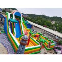China Double Triple Stitch PVC Bounce House Water Slide Combo Rentals Obstacle Course for sale