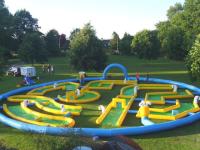 China Popular Crazy Inflatable Sports Games , Inflatable Golf Race Field For Event for sale