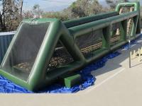 China High 80ft Green Inflatable Sports Games Long Giant Inflatable Zip Line For Adults for sale