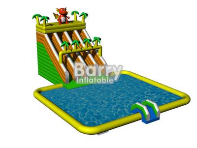 China 0.55mm PVC Tarpaulin Garden Jungle Inflatable Water Slide Park For Commercial for sale