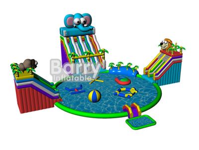 China Summer kids play park games , elephant inflatable water park with CE,EN14960 for sale