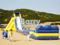 China Yellow / Blue Giant Commercial Inflatable Slide / Adult Inflatable Slide for sale