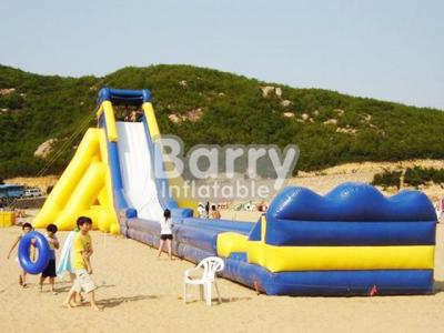 China Yellow / Blue Giant Commercial Inflatable Slide / Adult Inflatable Slide for sale