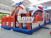 China Adults Giant Inflatable Blow Up Obstacle Course Games 30 X 8 X 7m 0.9mm PVC for sale