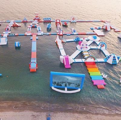 China Eco Friendly PVC Floating Obstacle Course Amusement Park For Adult And Kids for sale