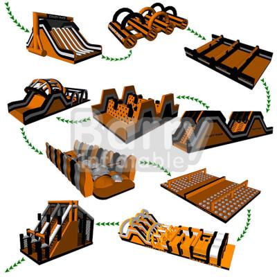 China Challenge Kids Adult Inflatable Obstacle Course 5k 0.55mm Pvc Inflatable Combo for sale