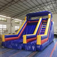 China Commercial Tarpaulin Inflatable Water Slides Blow Up Blue Slides For Family for sale