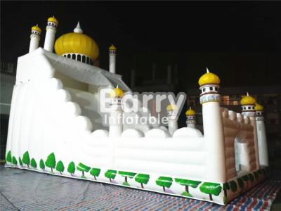 China PVC Tarpaulin 0.55mm Castle Commercial Inflatable Slide With Jumping Area for sale
