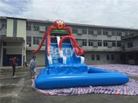 China Commercial Grade Octopus Inflatable Water Slide With Small Detachable Pool for sale
