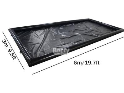 China Airtight PVC Portable Inflatable Vehicle Wash Mats Black Inflatable Car Wash Containment Mat Water Collector For Truck for sale