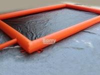 China PVC Non-Slip Surface Yes And Hot Air Welding Orange Water Containment Inflatable Car Wash Mat for sale