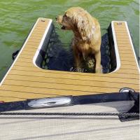 China Custom LogoInflatable Boat Dog Ladder Climb Ramp Platform Inflatable Water Ramp For Dog for sale