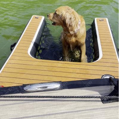 China Custom LogoInflatable Boat Dog Ladder Climb Ramp Platform Inflatable Water Ramp For Dog for sale