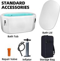 China PVC Drop Stitch Blue / Black / White Portable Ice Bath Barrel Cold Plunge Inflatable Tub With Lid for sale