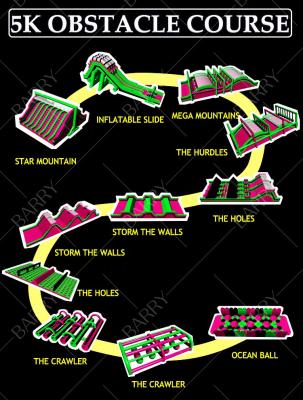 China Biggest Adults Interactive Game Custom Designed Insane Inflatable 5k Race Blow Up 5k For Outdoor Event for sale